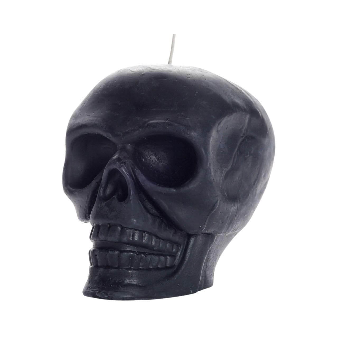 Big Dipper Wax Works Black Skull Candle, 40-Hour Long Burn, Pure Beeswax Sculpted Candle, 3.5” x 3.75”, Spooky Candle