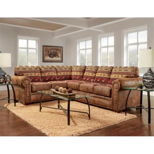 American Furniture Classics Model Two Piece Sofa sectional brown pinto