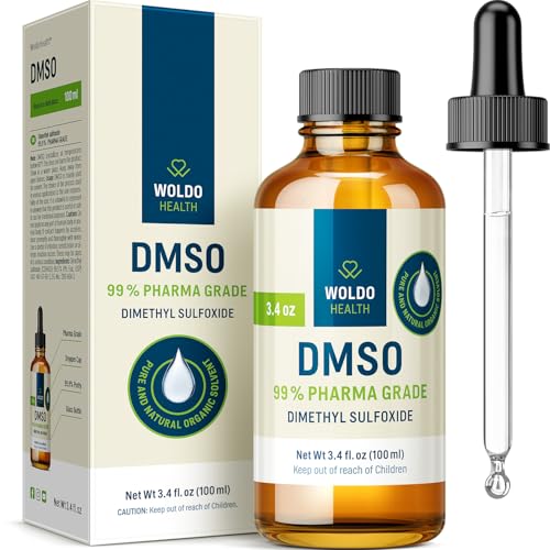 DMSO 99.9% Pharmaceutical Grade with 99.9% Purity & Low Odor - 3.38oz (Dimethyl Sulfoxide) Glass Bottle with Dropper