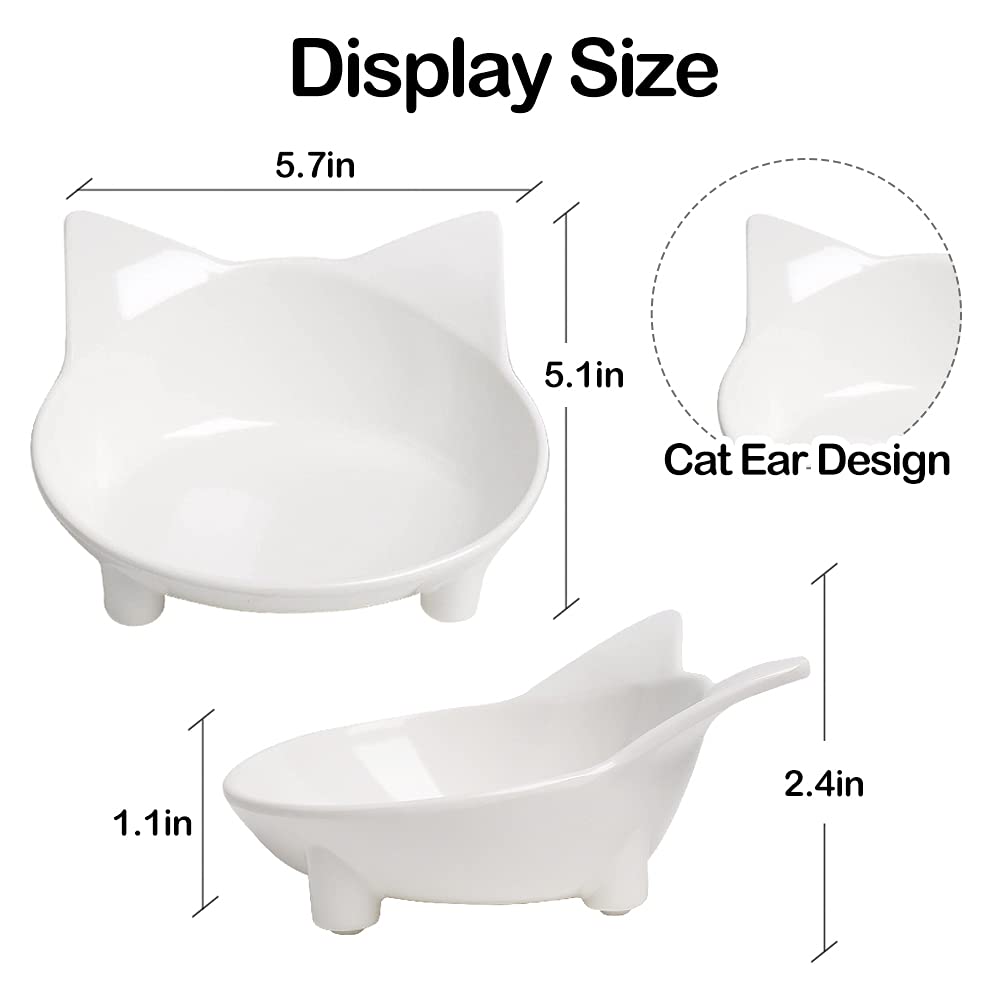 Skrtuan Cat Bowl Cat Food Bowls Non Slip Dog Dish Pet Food Bowls Shallow Cat Water Bowl Cat Feeding Wide Bowls to Stress Relief of Whisker Fatigue Pet Bowl of Rabbits Puppy(Safe Food-Grade)