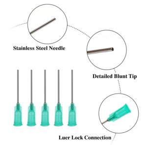 Shintop Dispensing Needle, 1 Inch 18G Blunt Tip Syringe Needles with Luer Lock for Refilling Glue, Inks and Syringes (Pack of 100)