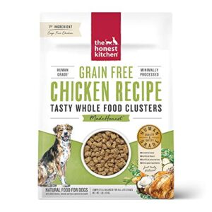 the honest kitchen whole food clusters grain free chicken dry dog food, 1 lb trial pouch