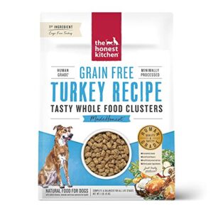 the honest kitchen whole food clusters grain free turkey dry dog food, 1 lb trial pouch