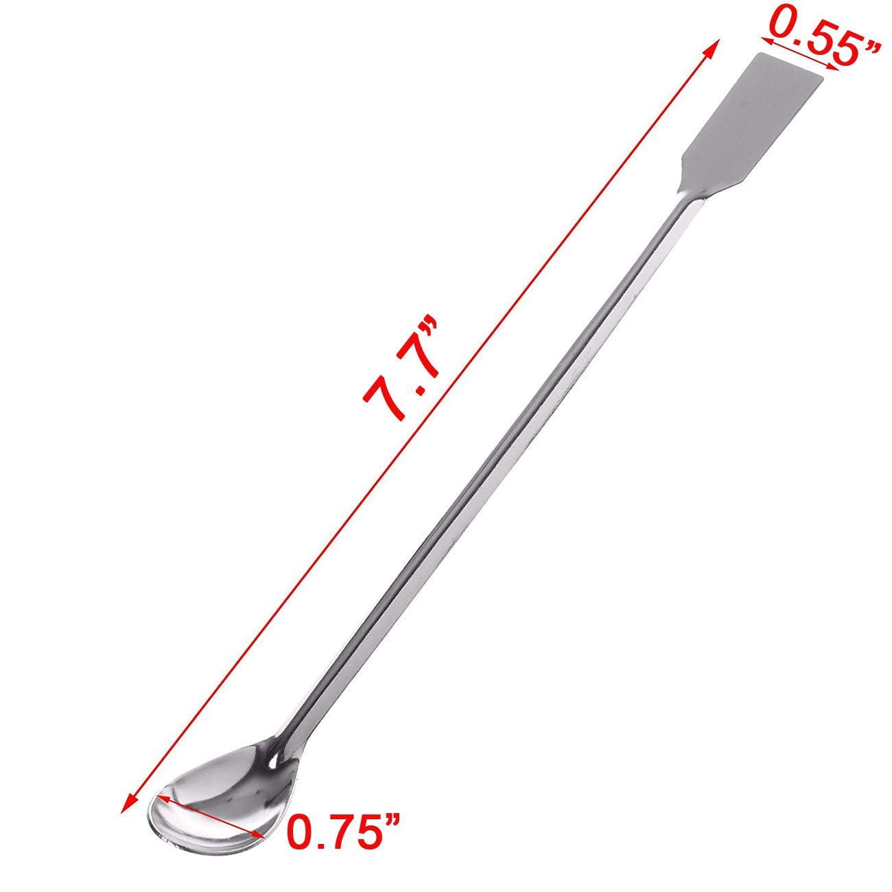 Sunnyglade 10PCS 2 in 1 Stainless Steel Lab Spoon Spatula/Laboratory Sampling Spoon Mixing Spatula