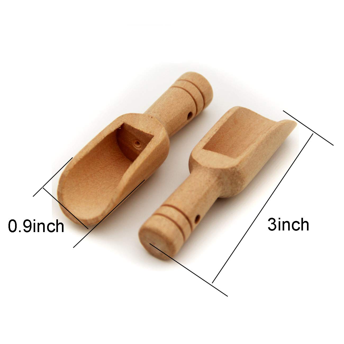 6 PCS Mini Wooden Scoops Bath Salt Spoon 3 Inch Long for Bath Salts, Candy, Spices, Laundry Detergent, Tea, Coffee Beans