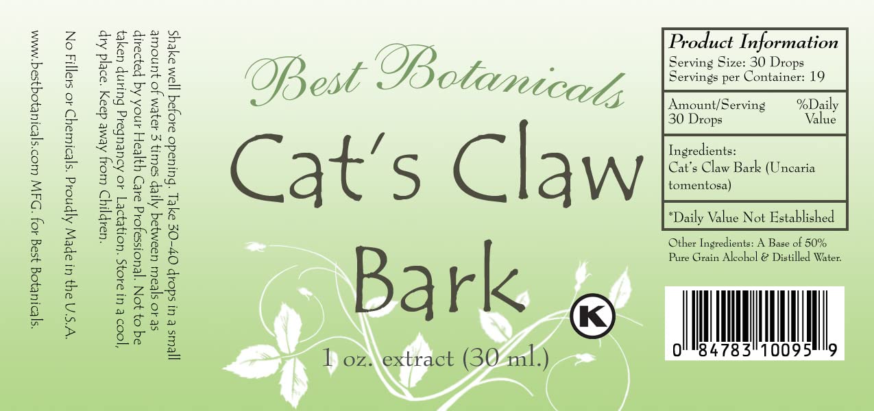 Best Botanicals Cat's Claw Bark Extract 1 oz.