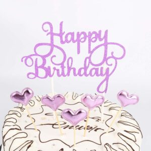 Purple Happy Birthday Cake Toppers letters"happy birthday "and love star,Party