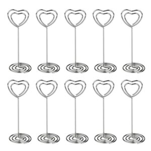 lasenersm 10 pcs 3.3 inch wedding table card number holders table card photo menu name display stand holder for wedding banquet party, silver color