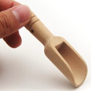 6 PCS Mini Wooden Scoops Bath Salt Spoon 3 Inch Long for Bath Salts, Candy, Spices, Laundry Detergent, Tea, Coffee Beans