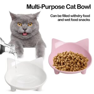 Skrtuan Cat Bowl Cat Food Bowls Non Slip Dog Dish Pet Food Bowls Shallow Cat Water Bowl Cat Feeding Wide Bowls to Stress Relief of Whisker Fatigue Pet Bowl of Rabbits Puppy(Safe Food-Grade)