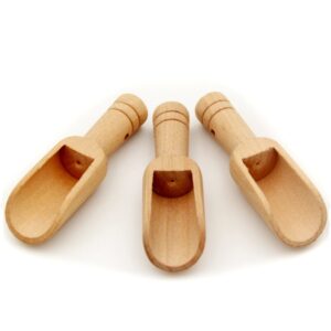 6 PCS Mini Wooden Scoops Bath Salt Spoon 3 Inch Long for Bath Salts, Candy, Spices, Laundry Detergent, Tea, Coffee Beans