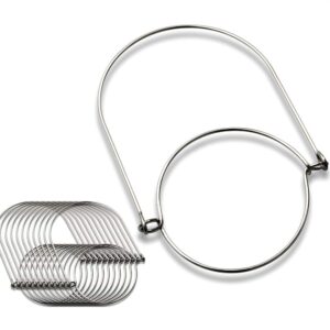 HENMI Mason Jar Wire Hangers 12 Pack Stainless Steel Wire Handles for Regular Mouth Mason Jar Ball Pint Jar Canning Jars,Canning Jars Hanger, Hanging Jars, Jar Hanging Hook, Sliver