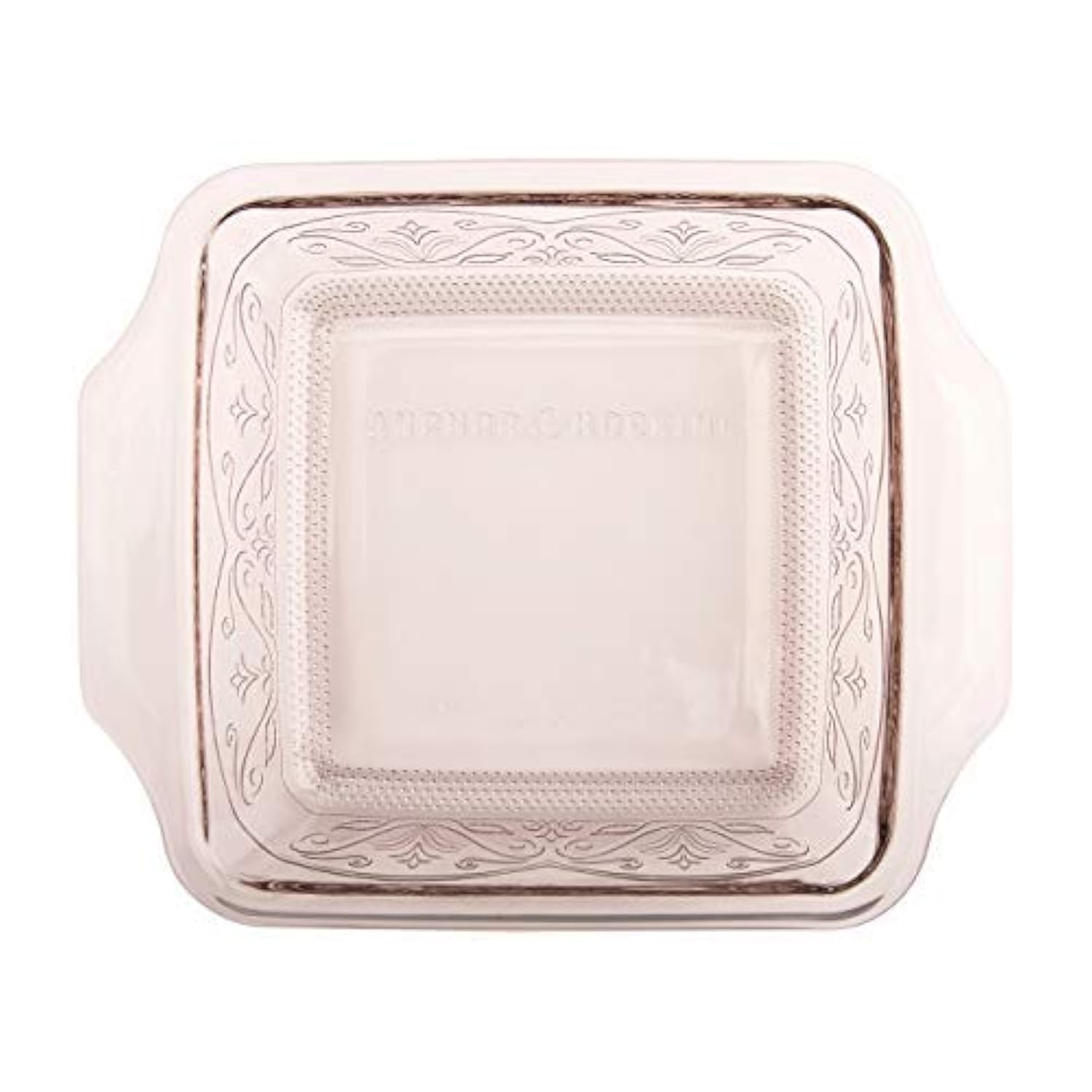 Anchor Hocking Square Baking Dish - Glass - 8 x 8 - Embossed - Rose