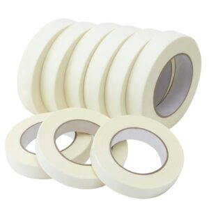 skytogether masking tape 0.94 inch wide, beige white painters tape removable tape masking thin masking tape bulk for basic painting labeling drafting art craft, 0.94 inch x 55 yards, 9 rolls