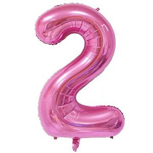 tellpet pink number 2 balloon, 40 inch