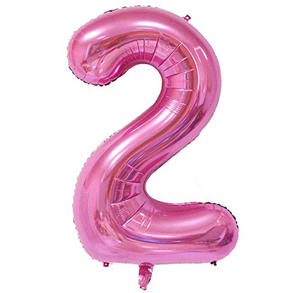 Tellpet Pink Number 2 Balloon, 40 Inch