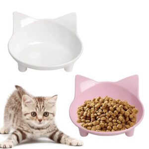 Skrtuan Cat Bowl Cat Food Bowls Non Slip Dog Dish Pet Food Bowls Shallow Cat Water Bowl Cat Feeding Wide Bowls to Stress Relief of Whisker Fatigue Pet Bowl of Rabbits Puppy(Safe Food-Grade)