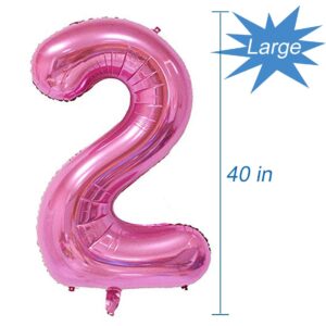 Tellpet Pink Number 2 Balloon, 40 Inch