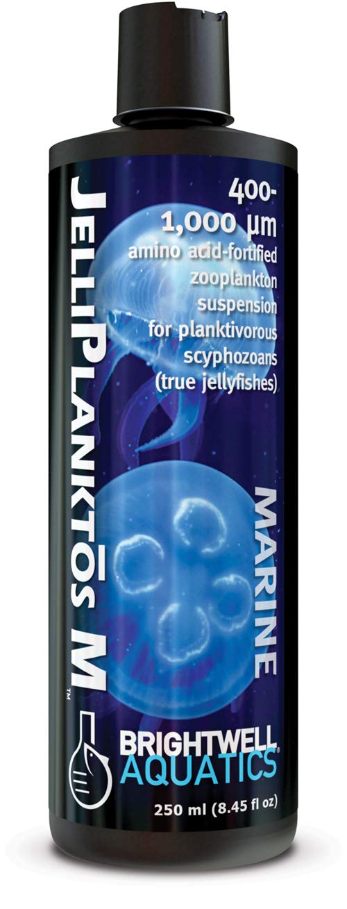 Brightwell Aquatics Jelliplanktos M - Zooplankton Feeding Suspension for Jellyfish, Amino Acid Fortified, 400-1000 Micrometer Size, 250 ml