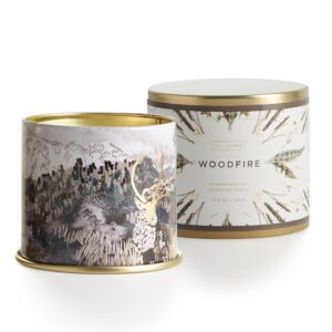 illume noble holiday woodfire soy candle, large tin