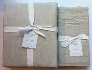 pottery barn belgian linen flax duvet cover king/california king & two euro shams~*flax*~