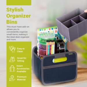 meori Mini Storage Box + Divider Insert Accessory, Collapsible Organizer Bin, Fabric Storage Cube, Reusable Gift Box