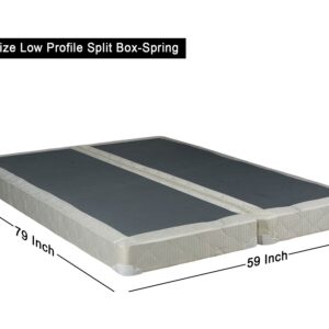 GREATON, Fully Assembled Long Lasting 4-Inch Split Box Spring for Mattress, Queen Size 79" x 59"