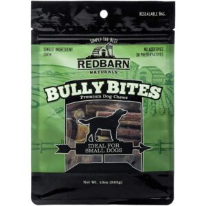 redbarn all-natural 3-5" bully bites small chew sticks for dogs & puppies - premium grain-free & rawhide-free single ingredient dental treat - 10 oz bag