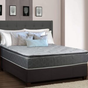 Greaton Fully Assembled Medium Plush Pillow Top Innerspring Mattress / 74x48 / Grey And And, 48-inch, Grey