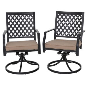 phi villa outdoor swivel chair patio furniture sets with arm seat cushion for garden backyard rocker chairs - 2 pc