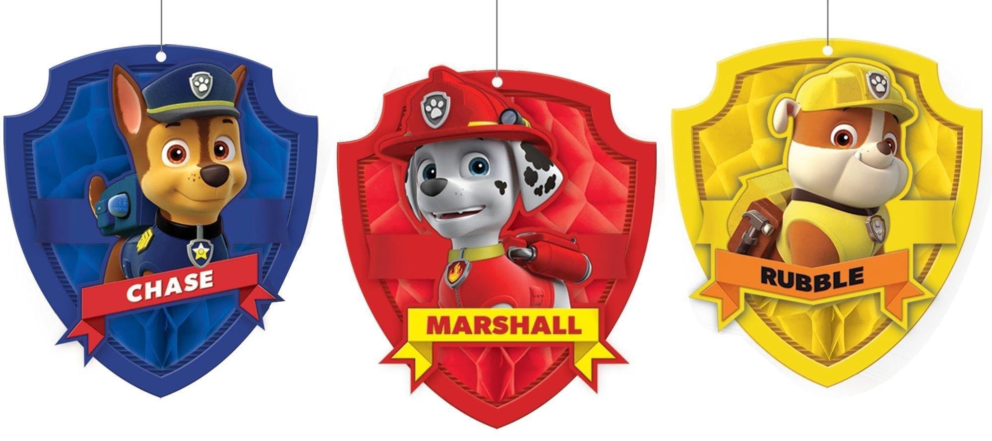 Amscan Happy Birthday Paw Patrol Banner, Scene Setter Wall Decorations with 12 Photo Props