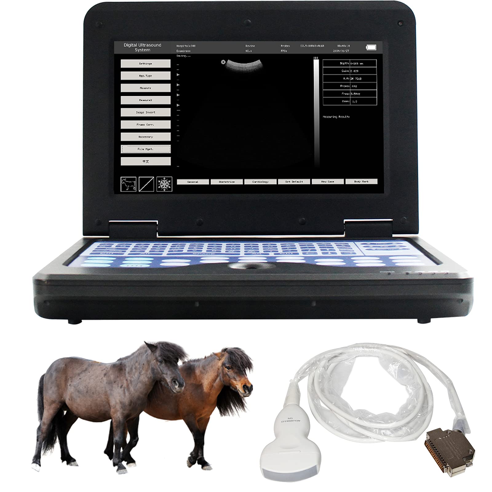 CONTEC Veterinary Portable Ultrasound Scanner For Pregnancy Check On Animals Horse Equine Goat Sheep Dog With 3.5MHz Convex Probe