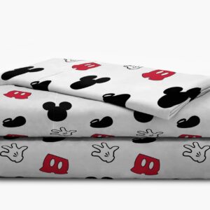 Jay Franco Disney Mickey Mouse Cute Faces Full Sheet Set - Super Soft and Cozy Kid’s Bedding - Fade Resistant Polyester Microfiber Sheets (Official Disney Product)