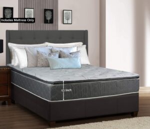 greaton fully assembled medium plush pillow top innerspring mattress / 74x48 / grey and and, 48-inch, grey