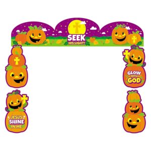 religious christian trunk or treat decorating kit for halloween - car trunk border - 7 pieces