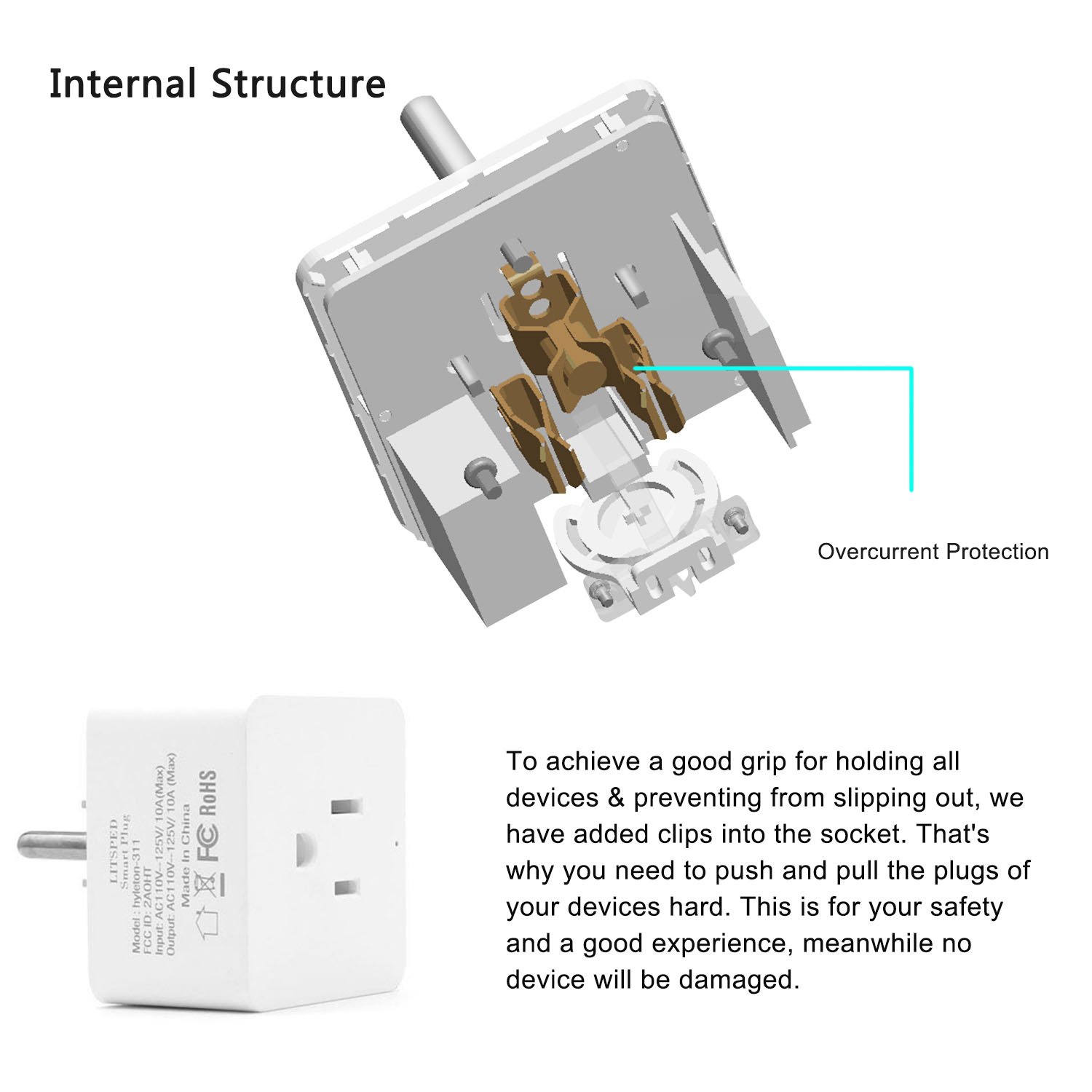 WIFI Smart Plug 4 Pack,LITSPED Smart plugs Work with Amazon Alexa Echo & Google Home and IFTTT, Smart Socket,Outlet Remote Control Devices, No Hub Required,UL Complied