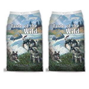 taste of the wild 2 pack pacific stream puppy dry dog food. (2) - 5 lb. bags with smoked salmon. grain free dog food, 10 lbs. total