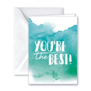 Paper Frenzy Watercolor Appreciation Thank You Note Cards and White Envelopes - 25 pack