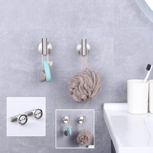 GERZWY Bathroom Towel Hook SUS 304 Stainless Steel Single Coat/Robe Clothes Hook for Bath Kitchen Contemporary Hotel Style Wall Mounted 2 Pack Brushed Finish AG1107B-LS