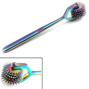 OdontoMed2011® Lot of 2 Pieces Rotating Spur Wartenberg Pinwheel 1 & 5 Heads Stainless Steel Multi Color Rainbow Pin Wheel Diagnostic Equipment