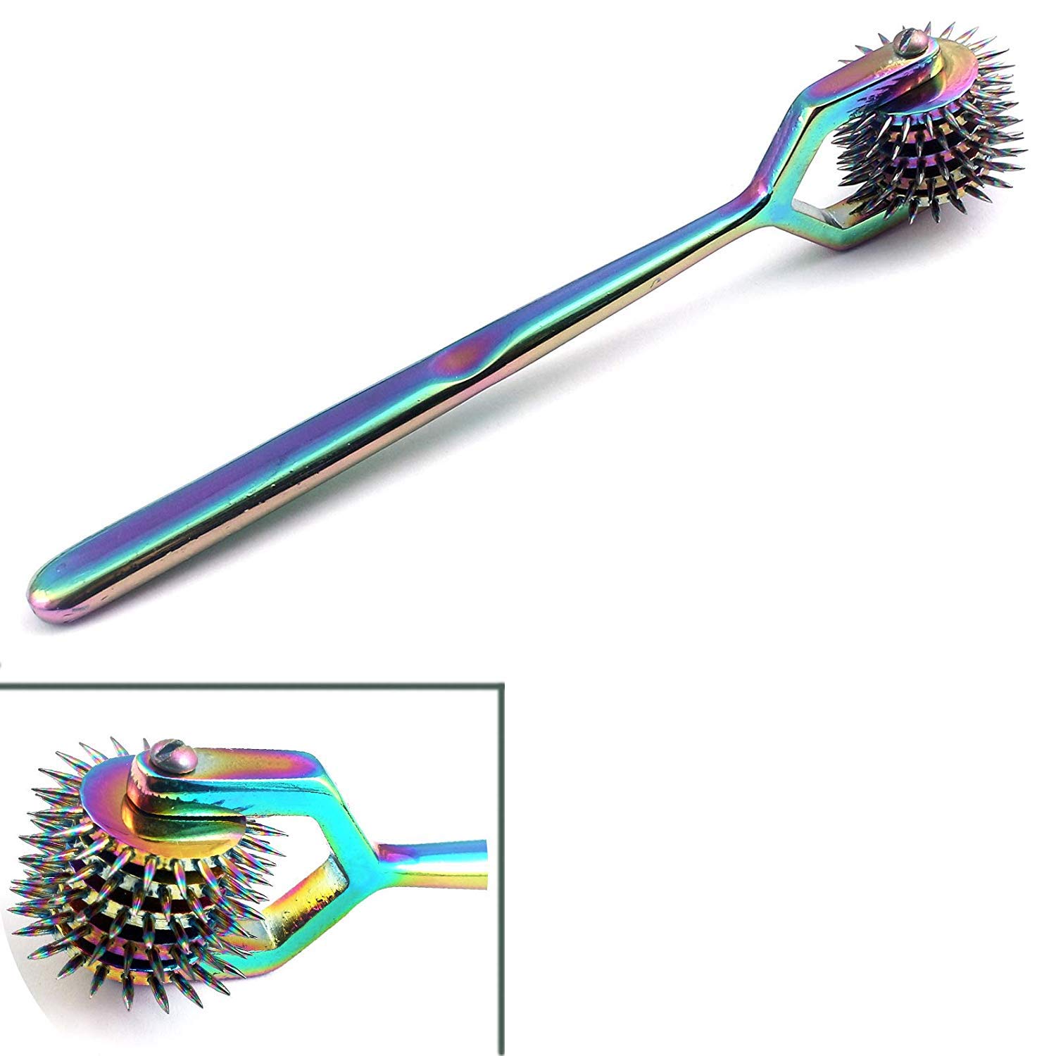 OdontoMed2011® Rotating Spur Wartenberg Pinwheel 5 Heads Stainless Steel Strong Wheel Multi Color Rainbow Pin Wheel Diagnostic Equipment Instrument Nerve Tester 5 Head