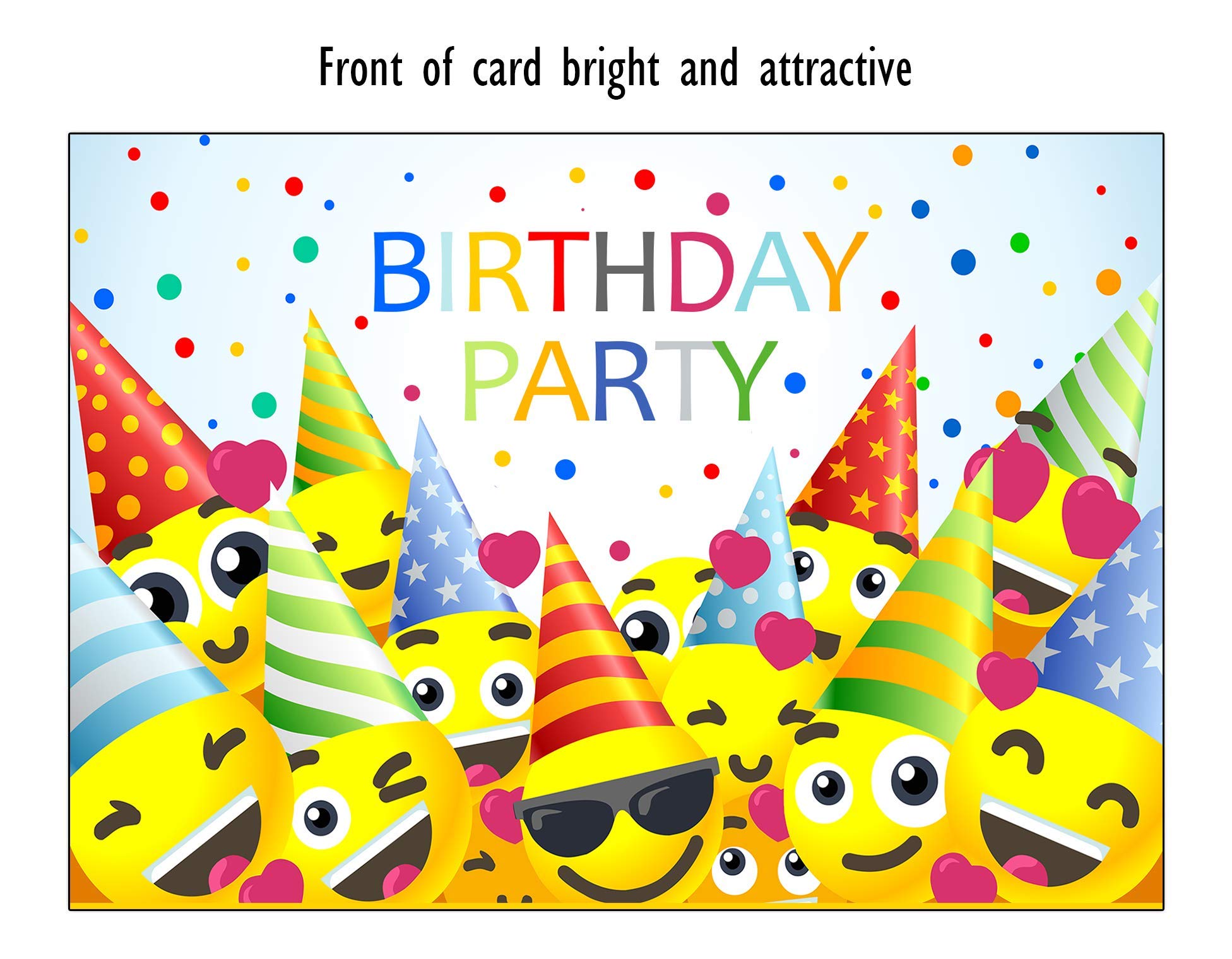 20 Funny Smilies Birthday Invitations for Children or Smiley Enthusiasts (with Envelopes)…