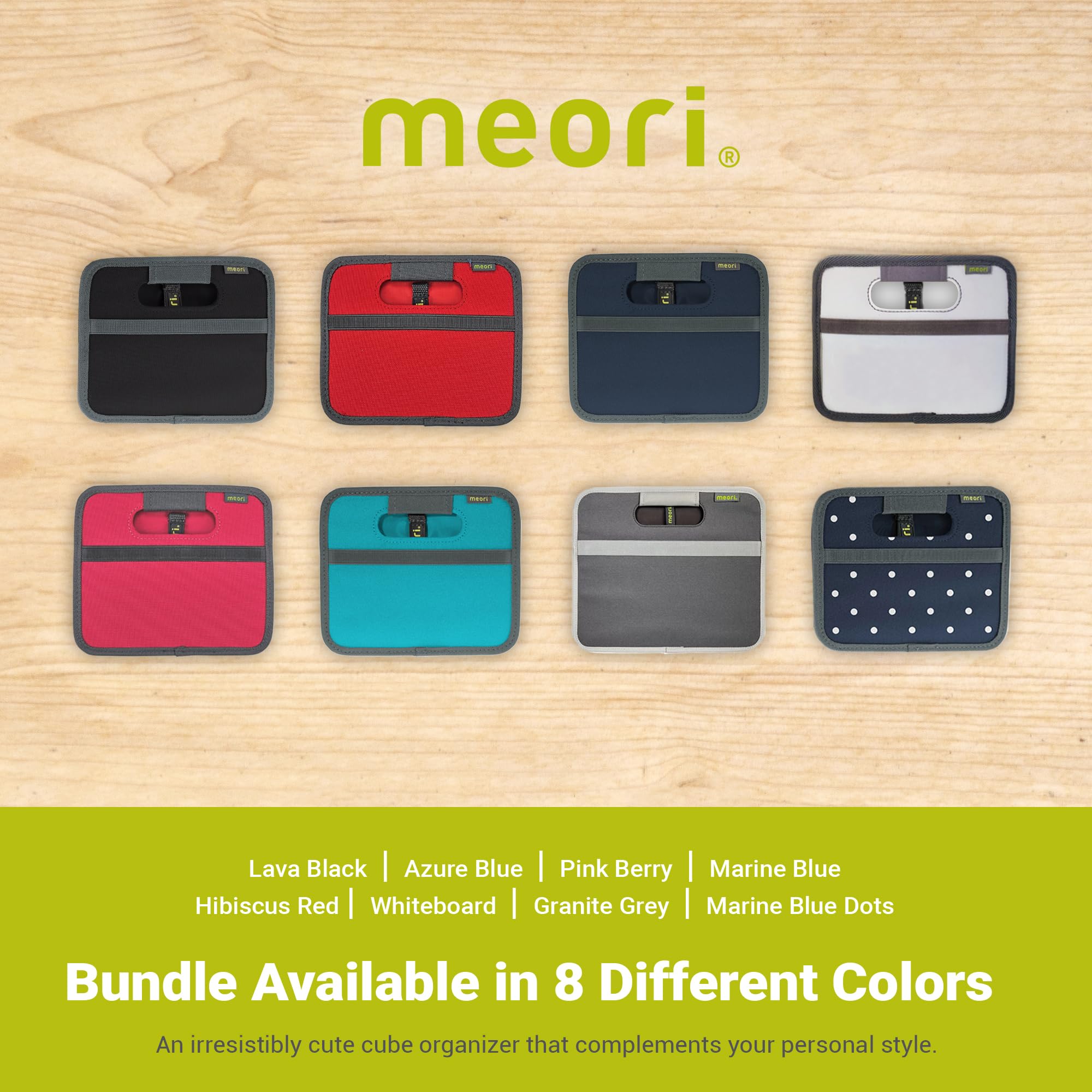 meori Mini Storage Box + Divider Insert Accessory, Collapsible Organizer Bin, Fabric Storage Cube, Reusable Gift Box