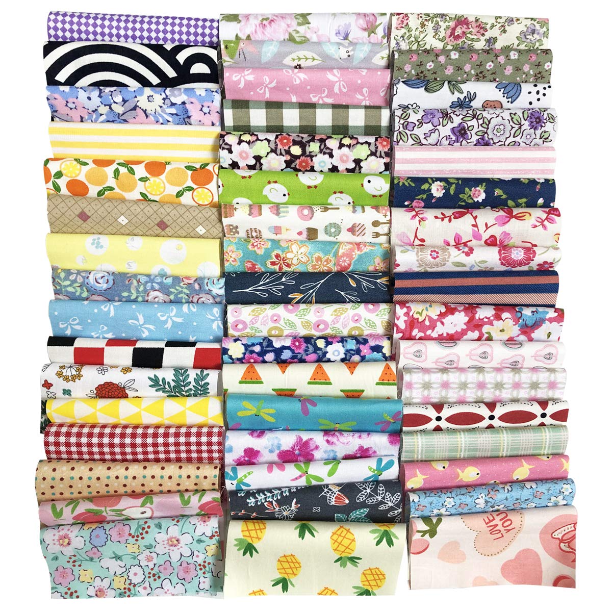 levylisa 200 PCS(10.2cmx10.2cm) 100% Precut Cotton Fabric Bundles, DIY Sewing Quarters Bundle, Cotton Quarter Fabric Bundle, Precut Fabric, Quilting Fabric Bundles, Precut Quilt Kit, Vintage Sheet