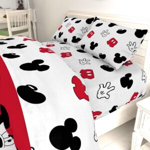 Jay Franco Disney Mickey Mouse Cute Faces Full Sheet Set - Super Soft and Cozy Kid’s Bedding - Fade Resistant Polyester Microfiber Sheets (Official Disney Product)