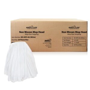 kleen handler bulk disposable cut-end mop head non-woven, commercial grade replacement mop head (24 case pack)