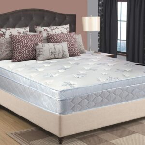 Greaton Plush Foam Encased Hybrid Eurotop Innerspring Fully Assembled Mattress, Full, grey