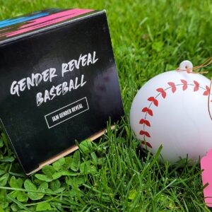 J&M Gender Reveal Baseball for Baby Showers and Reveal Parties - 100% All Natural Holi Powder (Pink)