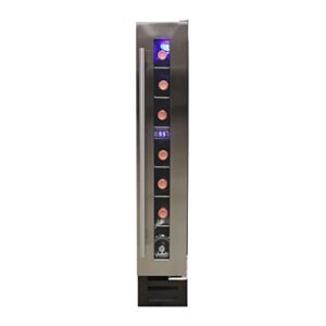 vinotemp 7 bottle built-in style wine cooler with stainless steel door trim and dual pane glass