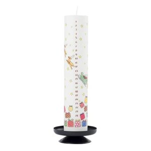 alison gardiner santa's sleigh advent candle - handmade wax pillar candle with 50 hours burn time - classic christmas countdown candle ideal for centerpiece and advent tradition - made in england